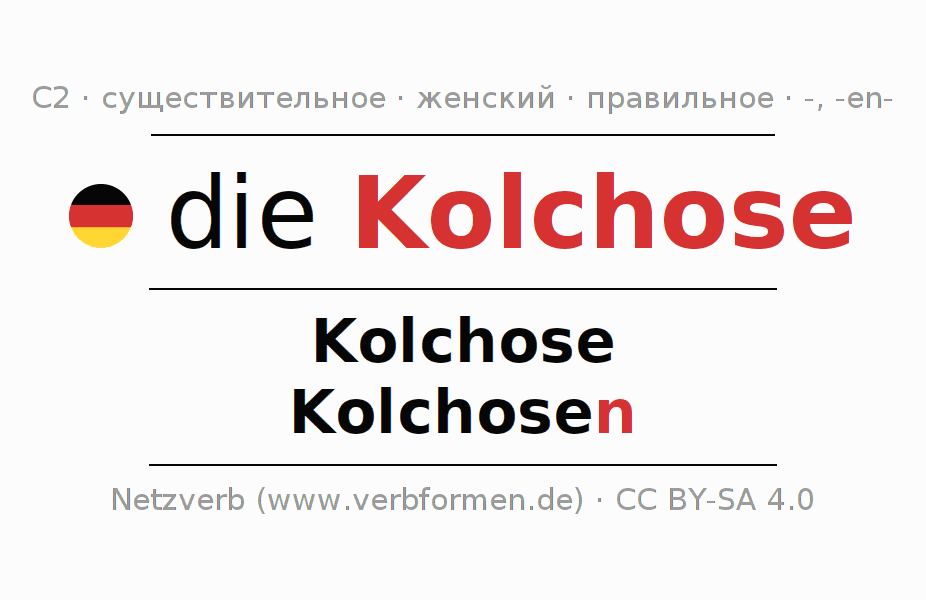 Cклонение Kolchose | Все формы, множественное число, правила, речевой ...