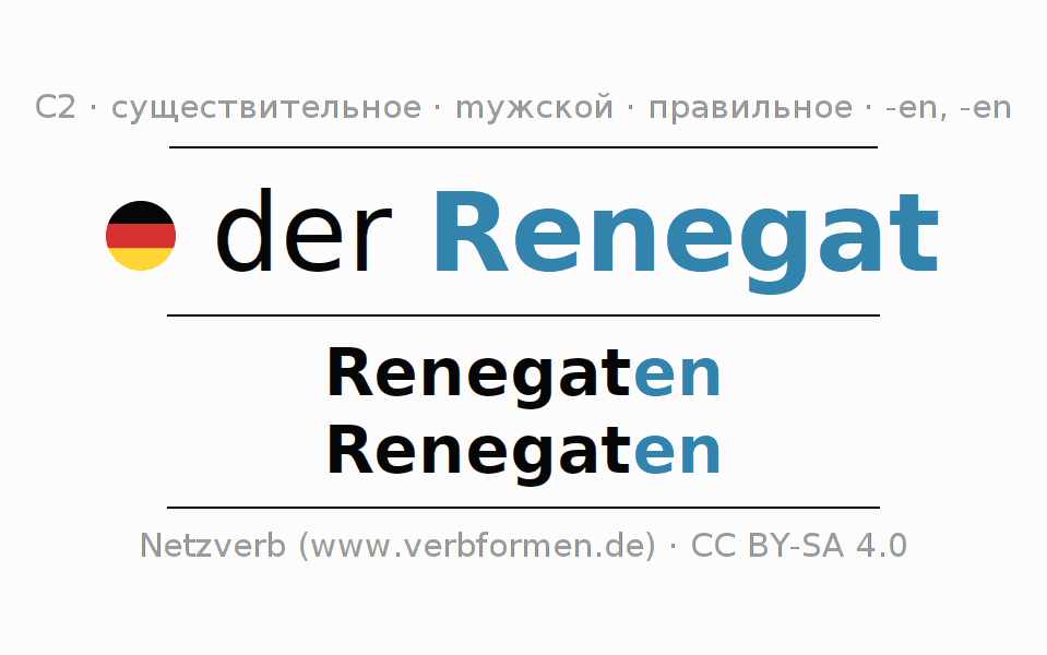 Cклонение Renegat | Все формы, множественное число, правила, речевой ...